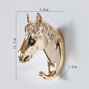 Animal Head Key Hooks Decorative for Wall Creative Resin Hook Hanger (Pack 6) Animal Shaped Coat Hat Hook Wall Hanging Wall Hook Decorative Gift (Electroplated Gold)