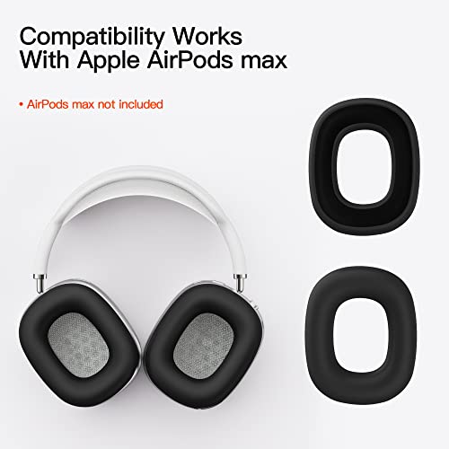 AWINNER Ear Pad Case Compatible for AirPods Max,Washable Soft Silicone Protective Frame Full Cover for AirPods Max (Black)