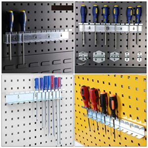 DOITOOL Screwdriver Storage Rack Tool Tray Holder Rack Wall Mount Organizer Tool Trays Storage Hanger Holder for Home Garage Garden (Silver)