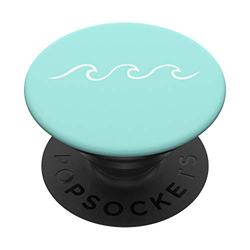 cute minimalist soft aesthetic beach surf green wave kawaii PopSockets Swappable PopGrip