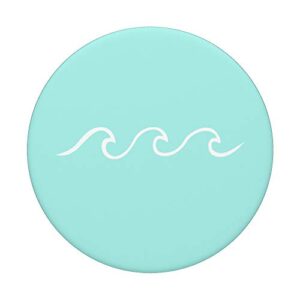 cute minimalist soft aesthetic beach surf green wave kawaii PopSockets Swappable PopGrip