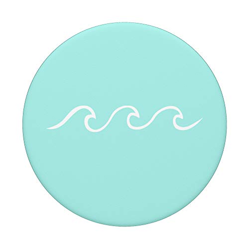 cute minimalist soft aesthetic beach surf green wave kawaii PopSockets Swappable PopGrip