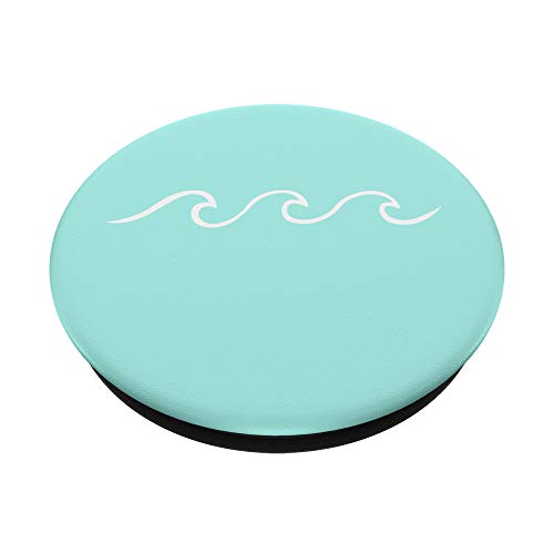 cute minimalist soft aesthetic beach surf green wave kawaii PopSockets Swappable PopGrip