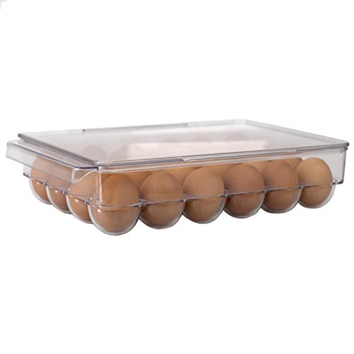 Michael Graves Design MG51682 24 Compartment Plastic Egg Container, Clear