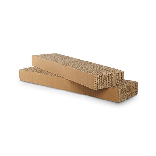 EveryYay Scratchin' The Surface Single-Wide Cardboard Refills for Cat Scratchers, 18.5" L X 4.5" W X 1.75" H, Pack of 2