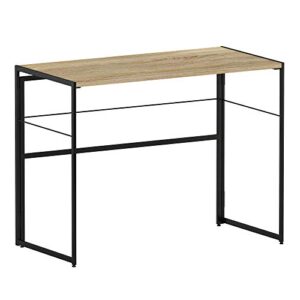 furinno riau no tool/no assembly/folding metal frame computer desk, sonoma oak/black