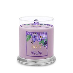 root candles 658418 la fleur collection beeswax blend scented candle, 8.5-ounce, violet