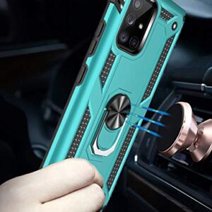 LUMARKE Galaxy A51 5G Case,Pass 16ft. Drop Tested Military Grade Cover with Magnetic Ring Kickstand Compatible with Car Mount Holder,Protective Phone Case for Samsung Galaxy A51 5G Teal