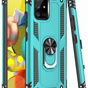 LUMARKE Galaxy A51 5G Case,Pass 16ft. Drop Tested Military Grade Cover with Magnetic Ring Kickstand Compatible with Car Mount Holder,Protective Phone Case for Samsung Galaxy A51 5G Teal