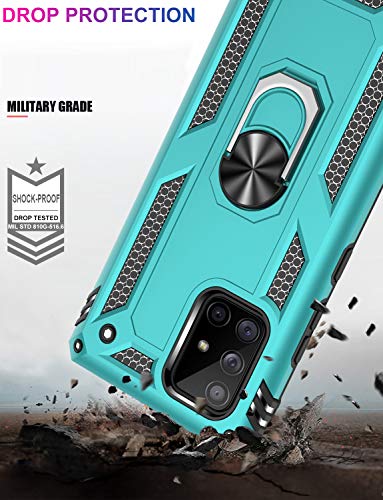 LUMARKE Galaxy A51 5G Case,Pass 16ft. Drop Tested Military Grade Cover with Magnetic Ring Kickstand Compatible with Car Mount Holder,Protective Phone Case for Samsung Galaxy A51 5G Teal