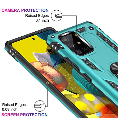 LUMARKE Galaxy A51 5G Case,Pass 16ft. Drop Tested Military Grade Cover with Magnetic Ring Kickstand Compatible with Car Mount Holder,Protective Phone Case for Samsung Galaxy A51 5G Teal