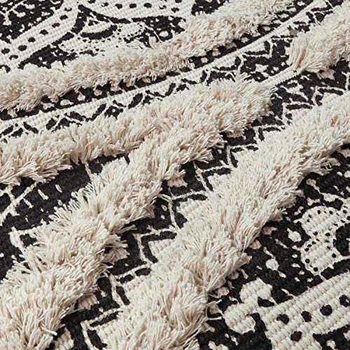 Ailsan Boho Bathroom Rugs 2' x 3', Cotton Tufted Mandala Rug Machine Washable Farmhouse Rug Hand-Woven Small Area Rug with Tassels, Soft Indoor Floor Mats for Entryway Kitchen Bedroom