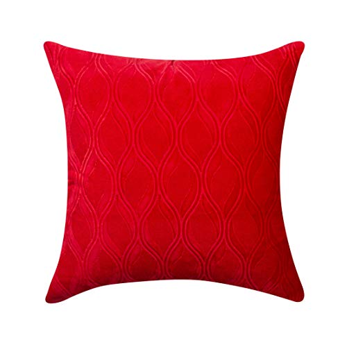 Bright Red Throw Pillows for Couch (Covers ONLY) 18x18 - Decorative Pillow Covers for Sofa Pillows, Red Pillow Covers 18x18 Pillow Cover Set of 2, Velvet Red Pillows Decorative Throw Pillows Covers