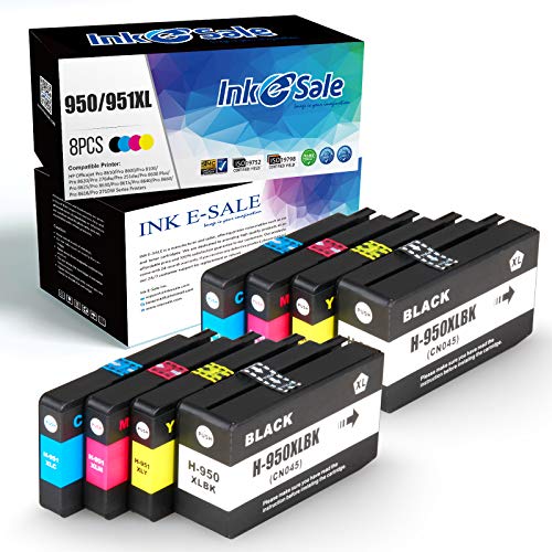 INK E-SALE Compatible 950 951 XL Ink Cartridge Replacement for HP 950XL 951XL High Yield Ink Cartridge 8-Packs for use with HP OfficeJet Pro 8600 8610 8100 8630 8660 8640 8615 8625 251DW 271DW