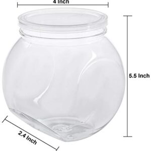 TOPZEA 3 Pack Candy Jars with Lids, 46 Oz Plastic Candy Jar with Lid Clear Cookie Container Sweet Jar Wide Mouth Opening Kitchen Countertop Jars for Candies, Jelly Beans, Cookies, Cereal Snack Storage