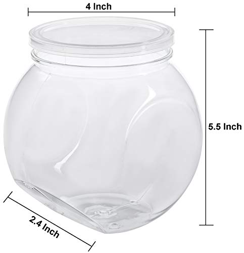 TOPZEA 3 Pack Candy Jars with Lids, 46 Oz Plastic Candy Jar with Lid Clear Cookie Container Sweet Jar Wide Mouth Opening Kitchen Countertop Jars for Candies, Jelly Beans, Cookies, Cereal Snack Storage