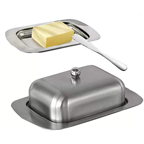 Butter Dish with Lid and Butter Spreader,Butter Dish Size Perfect for Butter Stick,Multi-Purpose Serving Food Dish Tray Kitchen Gadgets