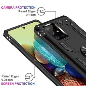 LUMARKE Galaxy A71 5G Case,Pass 16ft. Drop Tested Military Grade Cover with Magnetic Ring Kickstand Compatible with Car Mount Holder,Protective Phone Case for Samsung Galaxy A71 5G Black