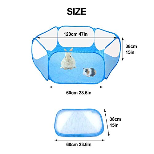 2 Packs of Portable Small Animals Playpen, Outdoor/Indoor Pop Open Pet Exercise Fence, Guinea Pig Accessories Metal Wire Yard Fence C&C Cage Tent for Rabbits, Hamster, Chinchillas and Hedgehogs