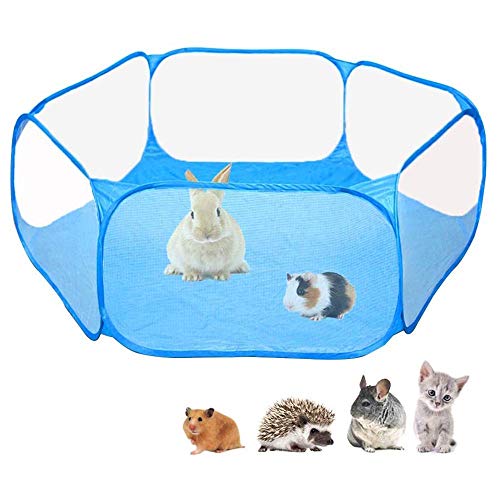 2 Packs of Portable Small Animals Playpen, Outdoor/Indoor Pop Open Pet Exercise Fence, Guinea Pig Accessories Metal Wire Yard Fence C&C Cage Tent for Rabbits, Hamster, Chinchillas and Hedgehogs