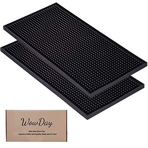 Bar Mat for Cocktail and Coffee Bar 6" x 12" Rubber Bar Service Spill Mat for Cocktail Bartender Coffee Bar or Countertop Mats Glass Drying Mat