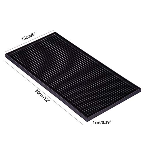 Bar Mat for Cocktail and Coffee Bar 6" x 12" Rubber Bar Service Spill Mat for Cocktail Bartender Coffee Bar or Countertop Mats Glass Drying Mat