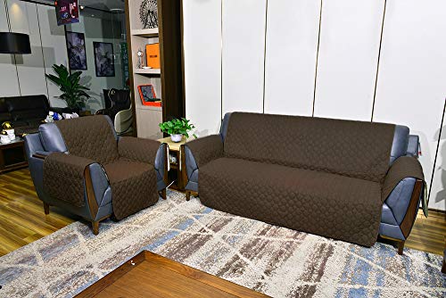 RBSC Home Sofa Slipovers Waterproof Sofa Covers for Dogs, Couch, Loveseat and Large Sofas (Brown, 68")