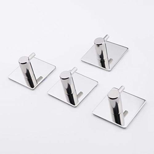 3m Hooks Adhesive Hook Heavy Duty Wall Hook Waterproof Stainless Steel Hook, Suitable for Hanging Coat, hat, Towel Robe Hook Wall Hanging - 4 Pieces for Bathroom and Bedroom