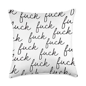 bad but classy swear word gifts and decor fuck funny swear, cuss word, classy profanity throw pillow, 18x18, multicolor