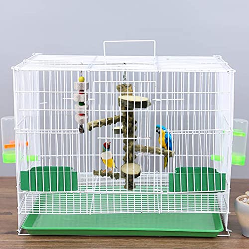 Tfwadmx Bird Perch Natural Wood Stand Branch Hanging Swing Stick Parakeet Climbing Paw Grinding Platform Chewing Toys for Cockatiels, Love Birds and Finches Birdcage Accessories