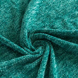 Decorative Cozy Chenille Throw Blanket with Fringe, Turquoise