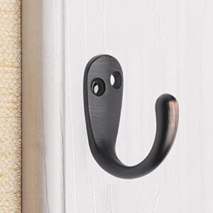 HARPOON 5 Piece Single Prong Robe Hook, Farmhouse Coat Hooks Oil-Rubbed Bronze