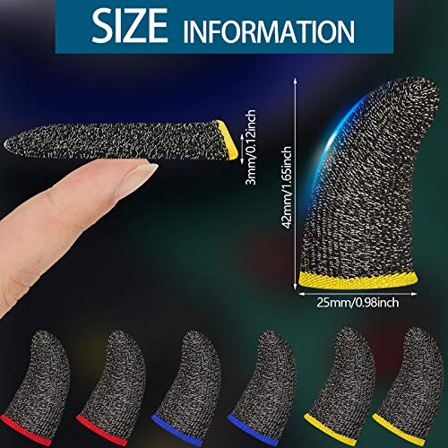 30 Pieces Finger Sleeves for Gaming Mobile Game Controllers Finger Thumb Sleeves Set, Anti-Sweat Breathable Seamless Touchscreen Finger Covers Silver Fiber for Phone Games PUBG