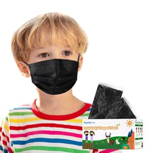 TomrickCare Black Kids Disposable Face Mask 50 PCS,Individually Wrapped