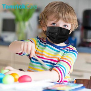 TomrickCare Black Kids Disposable Face Mask 50 PCS,Individually Wrapped