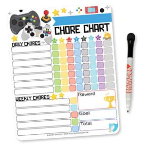 video games kids chore chart magnetic, reward chart for kids, good behavior chart for kids at home, my responsibility chart for kids, magnetic reward chart for kids behavior, chore chart for one child