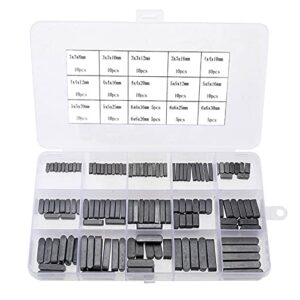 140 pcs round ended feather key set parallel drive shaft keys 3mm 4mm 5mm 6mm key stock assortment