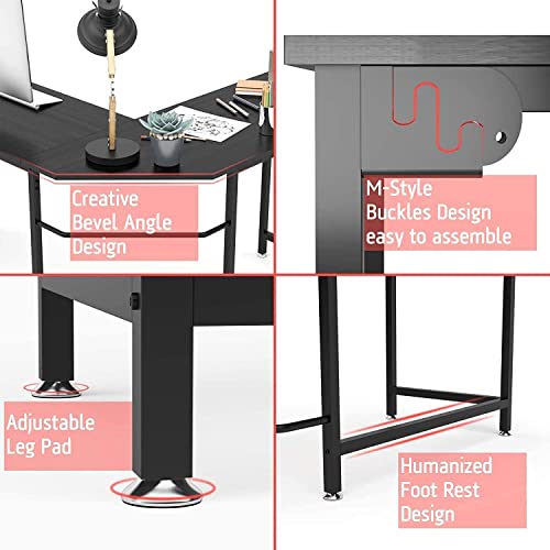 L Shaped Gaming Desk Computer Desk for Office/Writing Corner Desk for Small Space(Ship from US)