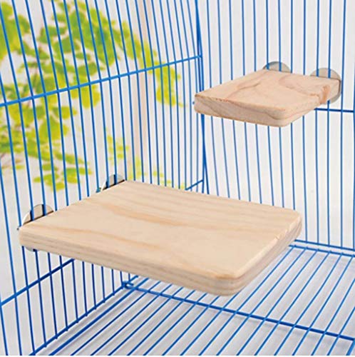 3 Pcs Birdcage Perches Parrot Cage Perch Wooden Platform Stand Bird Perch Stand Toy Hamster Springboard Chinchilla Cage Corner Shelf Laddered Natural Wood Branches Exercise Toy for Parakeets Hedgehog