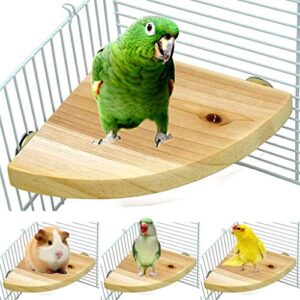 3 Pcs Birdcage Perches Parrot Cage Perch Wooden Platform Stand Bird Perch Stand Toy Hamster Springboard Chinchilla Cage Corner Shelf Laddered Natural Wood Branches Exercise Toy for Parakeets Hedgehog