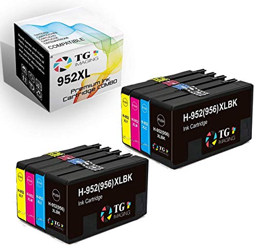 TG Imaging 8-Pack (Newest Chip Set) Compatible 952XL 952 Ink Cartridges Bundles Used in HP Officejet 7720 7740 8710 8720 Inkjet Printer (2 x BCYM)