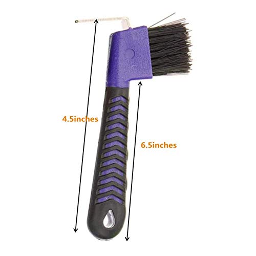 BRYHZKCM Horse Hoof Pick Brush with Soft Touch Rubber Handle,Portable Hoofpick,3Pieces,Random Colors