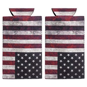 ROLEES Slim Can Sleeves - Neoprene Bottle Insulator Sleeve Set of 2 Can Beverage Coolers for 12oz Energy Drink & Beer Cans Like White Claw, Red Bull, Michelob Ultra (Retro American flag)