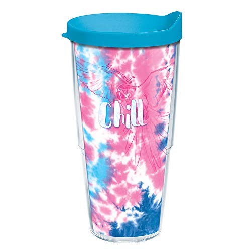 Tervis Made in USA Double Walled Margaritaville Tie Dye Chill Insulated Tumbler Cup Keeps Drinks Cold & Hot, 24oz, Clear