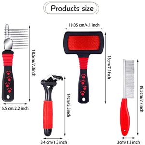 4 Pieces Pet Comb Dog Dematting Comb Poodle Brushes for Grooming Pet Cat Dematting Comb Cleaning Slicker Brush Pet Steel Comb Pet Grooming Tool Dematting Comb for Removing Hair Knots Dogs Pets