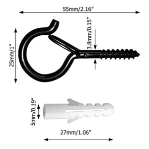 X-AT 20PCS Q-Hanger Safety Screw Hooks,Windproof Metal Hooks Screw,Ceiling Hooks Screw, Outdoor Light Hooks, for String Lights and Wire,Safety Buckle Design