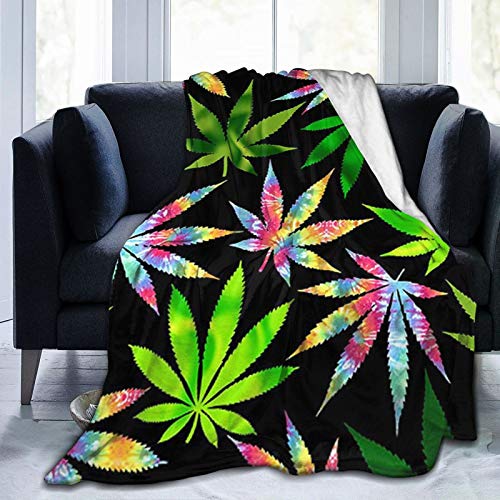 PNNUO Fleece Blankets-Pot Leaf Weed Blanket,All-Season Throw Blanket Comfortable & Soft for Couch Bed Travel 80"X60"