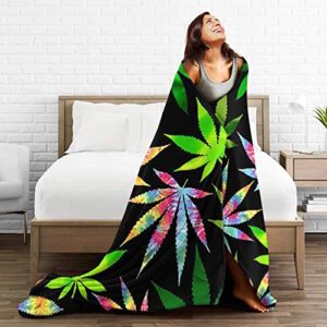 PNNUO Fleece Blankets-Pot Leaf Weed Blanket,All-Season Throw Blanket Comfortable & Soft for Couch Bed Travel 80"X60"