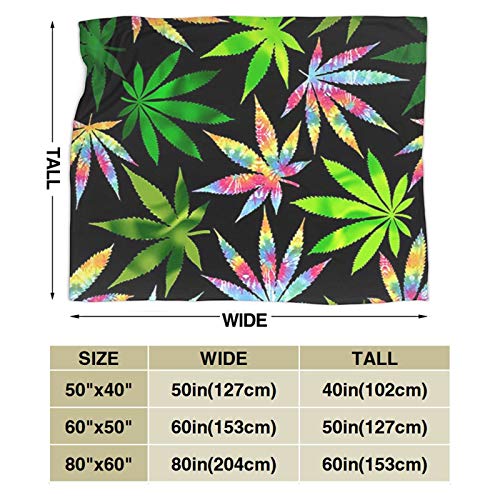 PNNUO Fleece Blankets-Pot Leaf Weed Blanket,All-Season Throw Blanket Comfortable & Soft for Couch Bed Travel 80"X60"