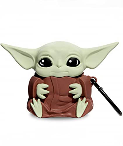 Generic2 Cute AirPod 1&2 Case, Silicone Cover with Keychain [Baby Yoda]